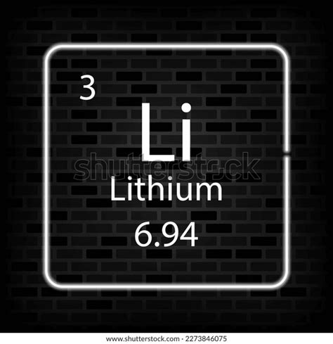Lithium Neon Symbol Chemical Element Periodic Stock Vector Royalty