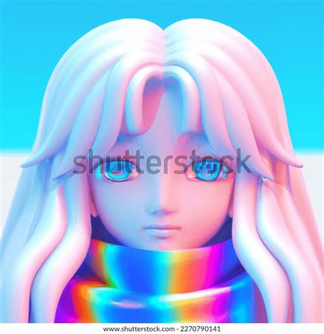 3d Image Anime Character White Hair AI 생성 이미지 2270790141 Shutterstock