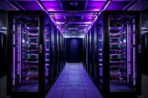 Premium Photo Server Racks In Computer Network Security Server Room