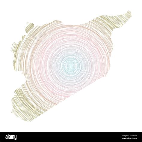 Syria Map Filled With Concentric Circles Sketch Style Circles In Shape