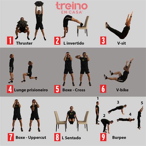 Treino Do Dia F25071 Circuito 9 Exercícios Treino Em Casa