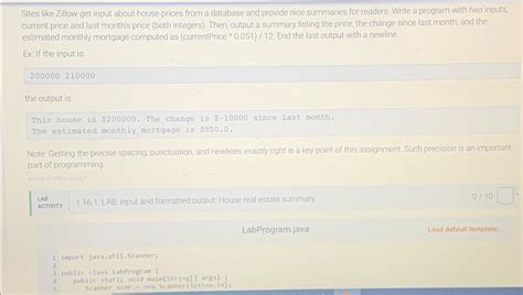Solved Sites Like Zillow Get Input About House Prices From A Chegg