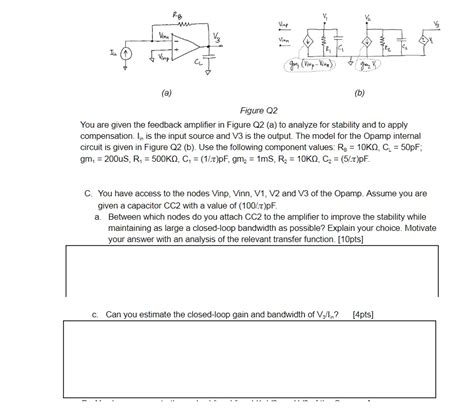 Solved A B Figure Q2 You Are Given The Feedback Amplifier In