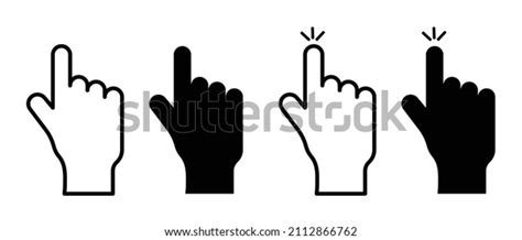Mouse Cursor On Index Finger Finger Stock Vector Royalty Free 2112866762 Shutterstock
