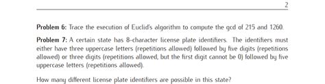solved 2 problem 6 trace the execution of euclid s
