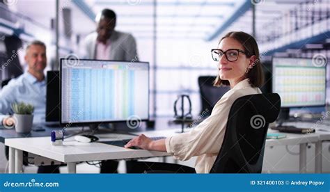 Data Analyst African Woman Using Spreadsheet Stock Image Image Of Employee Auditor