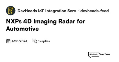 Nxps 4d Imaging Radar For Automotive Devheads Iot Integration Server