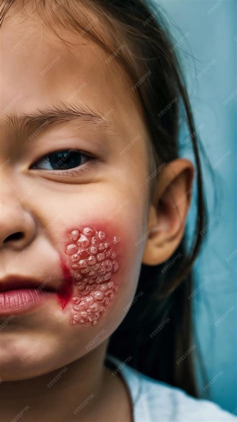 Manifestations Of Herpes On The Girls Lips Premium Ai Generated Image