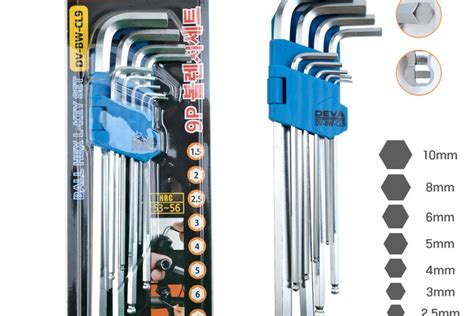 망치·스패너 데바 롱볼 육각 렌치 세트 9p 볼렌치 L자형 오늘의집 쇼핑