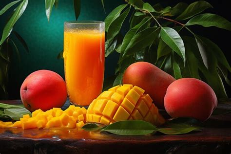 Premium Photo Refreshing And Healthy Mango Juice In A Glass With