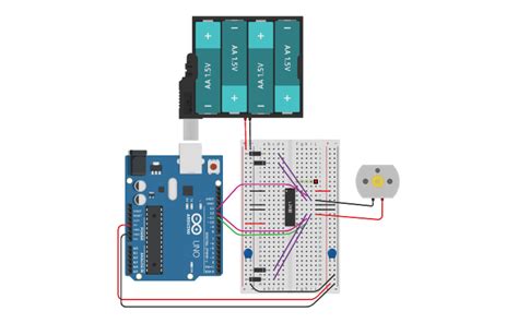Circuit Design Bi Directional Motor Tinkercad