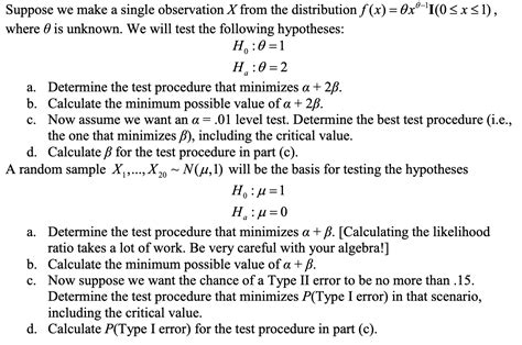 Solved Suppose We Make A Single Observation X From The