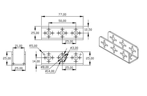 Servo Brackets 3d Cad Model Library Grabcad