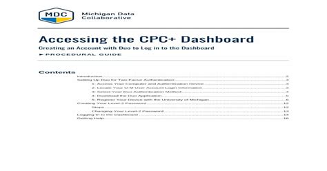 Pdf Accessing The Cpc Dashboard Michigan Data Accessing The