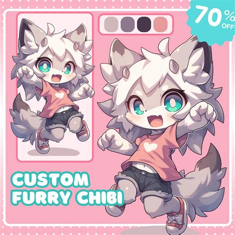 Custom Chibi Furry Art Anime Profile Picture Fursona Icon Digital