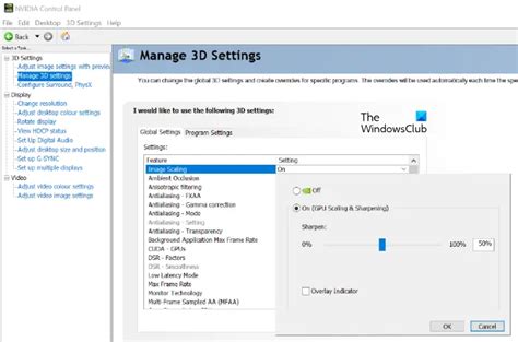 nvidia image scaling not showing or working in windows 11 10