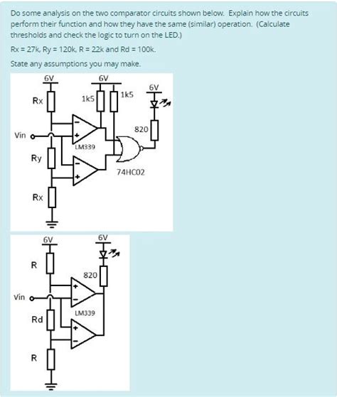 Solved Do Some Analysis On The Two Comparator Circuits Shown Chegg