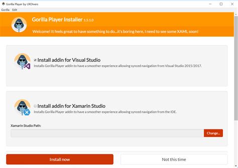 Installing Gorilla Player Addin In Vs 2019 Preview · Issue 325