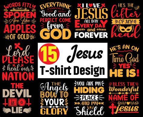 Jesus T Shirt Design Bundle Aparel Design Typography Print Vector
