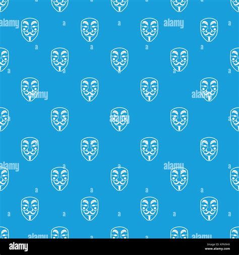 Vendetta Mask Pattern Seamless Blue Stock Vector Image And Art Alamy