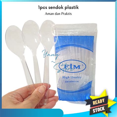 Jual YGS C409 1 PCS Sendok Plastik Sendok Makan Plastik Bening