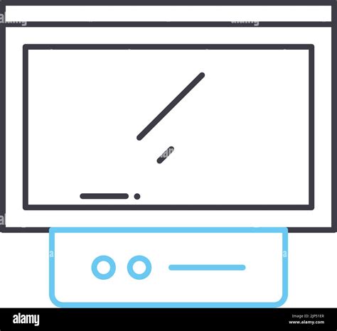 Computer Line Icon Outline Symbol Vector Illustration Concept Sign