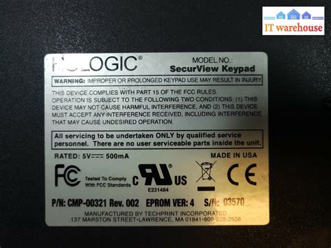 Nice Hologic Securview Keypad Cmp 00321 Usb Diagnostic Workstation