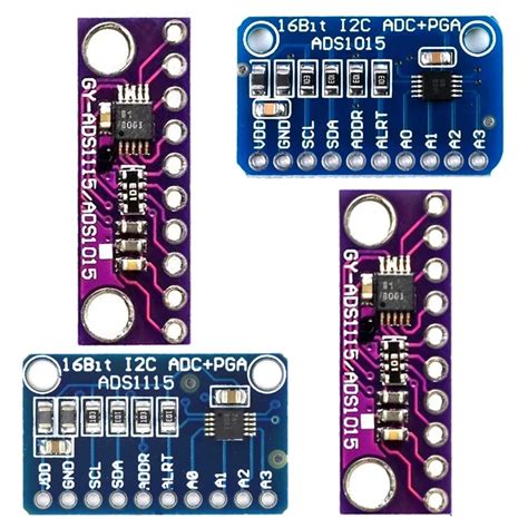 16 Бит I2c Ads1115 Ads1015 Модуль Adc 4 Канала С Усилителем Pro 2 0 V До 5 5 V Для Arduino Rpi