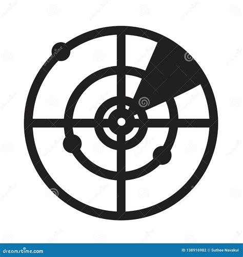 Radar Solid Icon On White Background Flat Style Radar Icon For Your