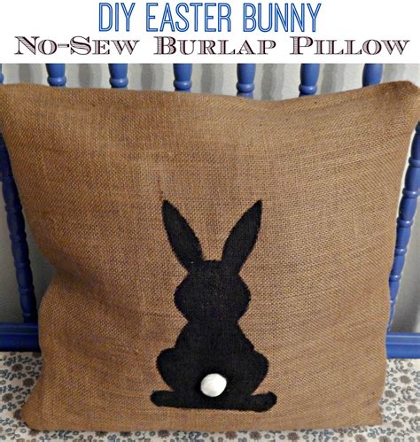 No Sew Burlap Easter Bunny Pillow This Ole Mom