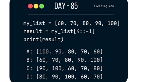 Python Coding Challenge Day 85 What Is The Output Of The Following