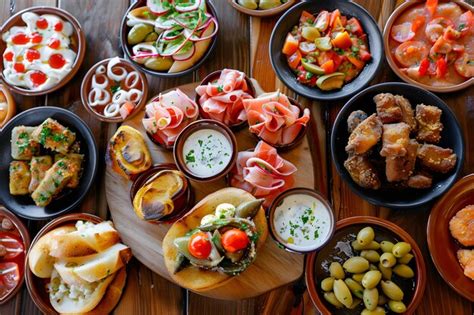 Authentic Spanish Tapas With A Variety Of Small Plates Premium Ai Generated Image
