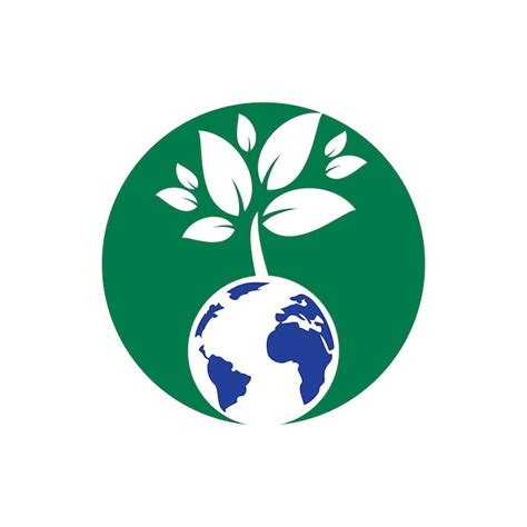 Premium Vector Globe Tree Vector Logo Design Template