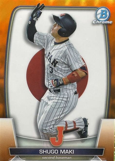 Shugo Maki 2023 Bowman Chrome Wbc Flag Orange Refractor Wbc 48 Price