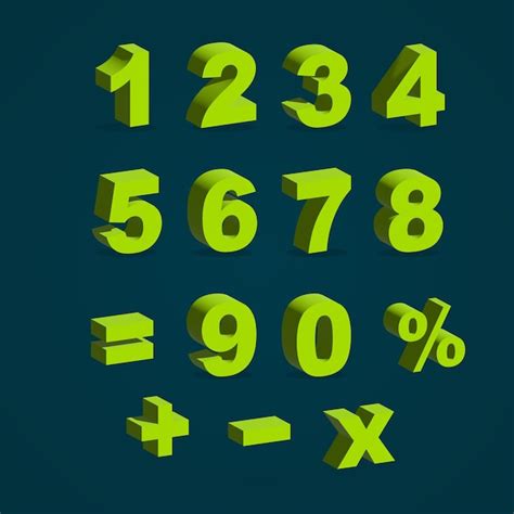 Premium Vector 3d Number Set Icon