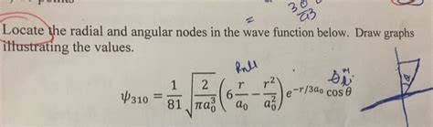 Solved Locate The Radial And Angular Nodes In The Wave Chegg Com