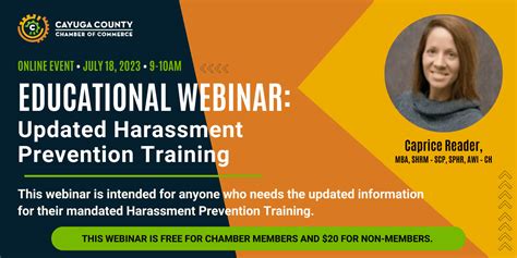 Educational Webinar Updated Harassment Prevention Training Cayuga
