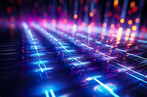 Premium Ai Image Data Binary Flow Rolling On Futuristic Technology