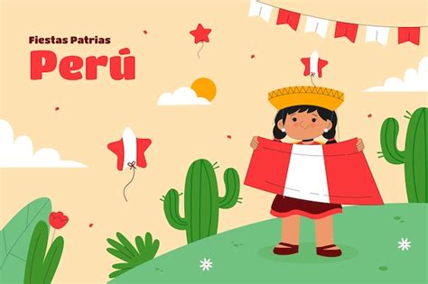 Premium Vector Flat Fiestas Patrias De Peru Background