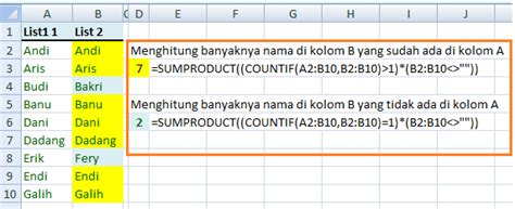 Belajar Microsoft Excel Rumus Excel COUNTIF Menghitung Sel Dengan Syarat
