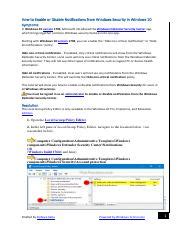 How To Enable Or Disable Notifications From Windows Security In Windows 10 Pdf How To Enable