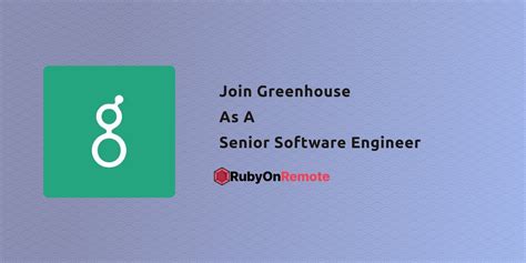 Greenhouse Is Hiring Remotely A Senior Software Engineer Rrubyonremote
