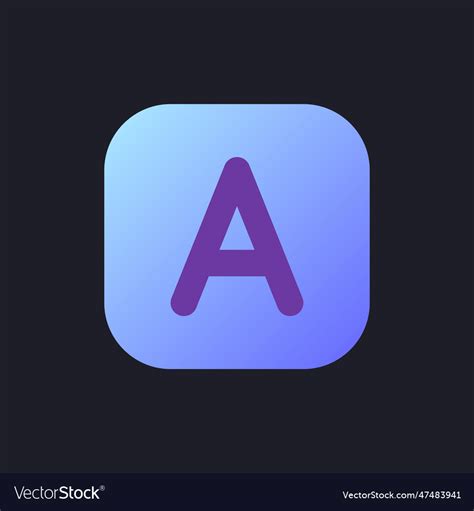 font style flat gradient fill ui icon for dark vector image