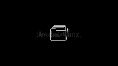 Outline Cloud Computing Data Security Animation Outline Icon On Black Background Stock Footage