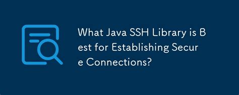 哪種 Java Ssh 函式庫最適合建立安全連線? Java教程 Php中文網 哪種 Java Ssh 函式庫最適合建立安全連線? Java教程 Php中文網
