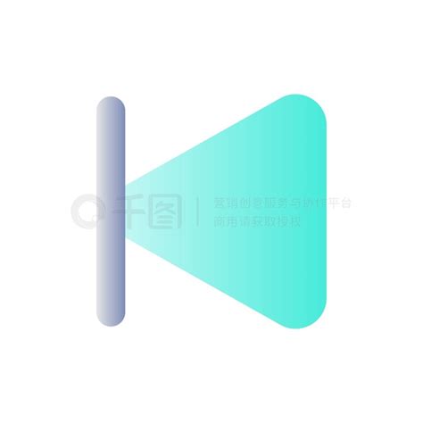 播放器网页ui 跳过上一个按钮平面渐变颜色 Ui 图标。音乐播放器栏。播放多媒体文件。简单的填充象形图。移动应用程序的 Gui、ux 设计。矢量隔离 Rgb 插图。跳过上一个按钮平面渐变颜色