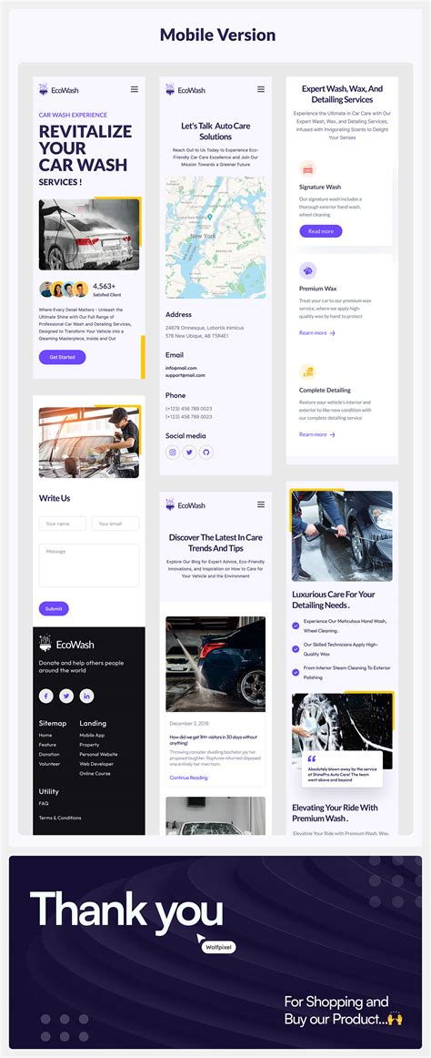 Car Wash Company Responsive Website Ui Design Behance