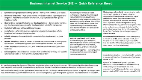 Business Internet Service Product Reference Sheet Pdf Internet