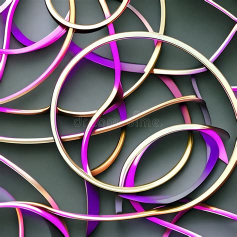 An Abstract Design With Interlocking Circles In Shades Of Pink And Purple3 Generative Ai Stock