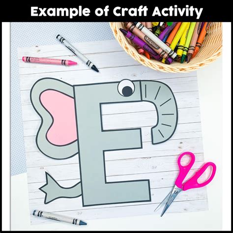 Letter E Craft Patterns Elephant Craft Alphabet Crafts Uppercase
